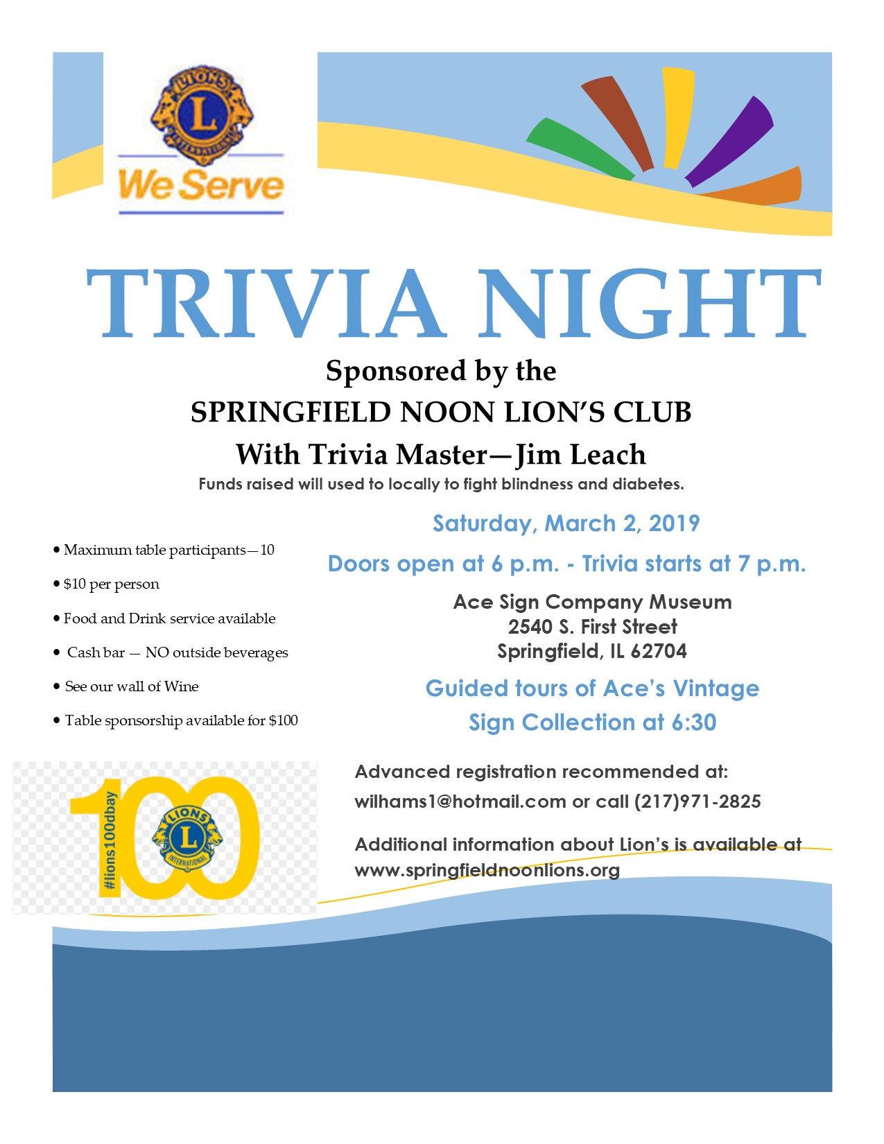 Lions Trivia Night March 2 @ Ace Sign Museum – SPRINGFIELD NOON LIONS CLUB